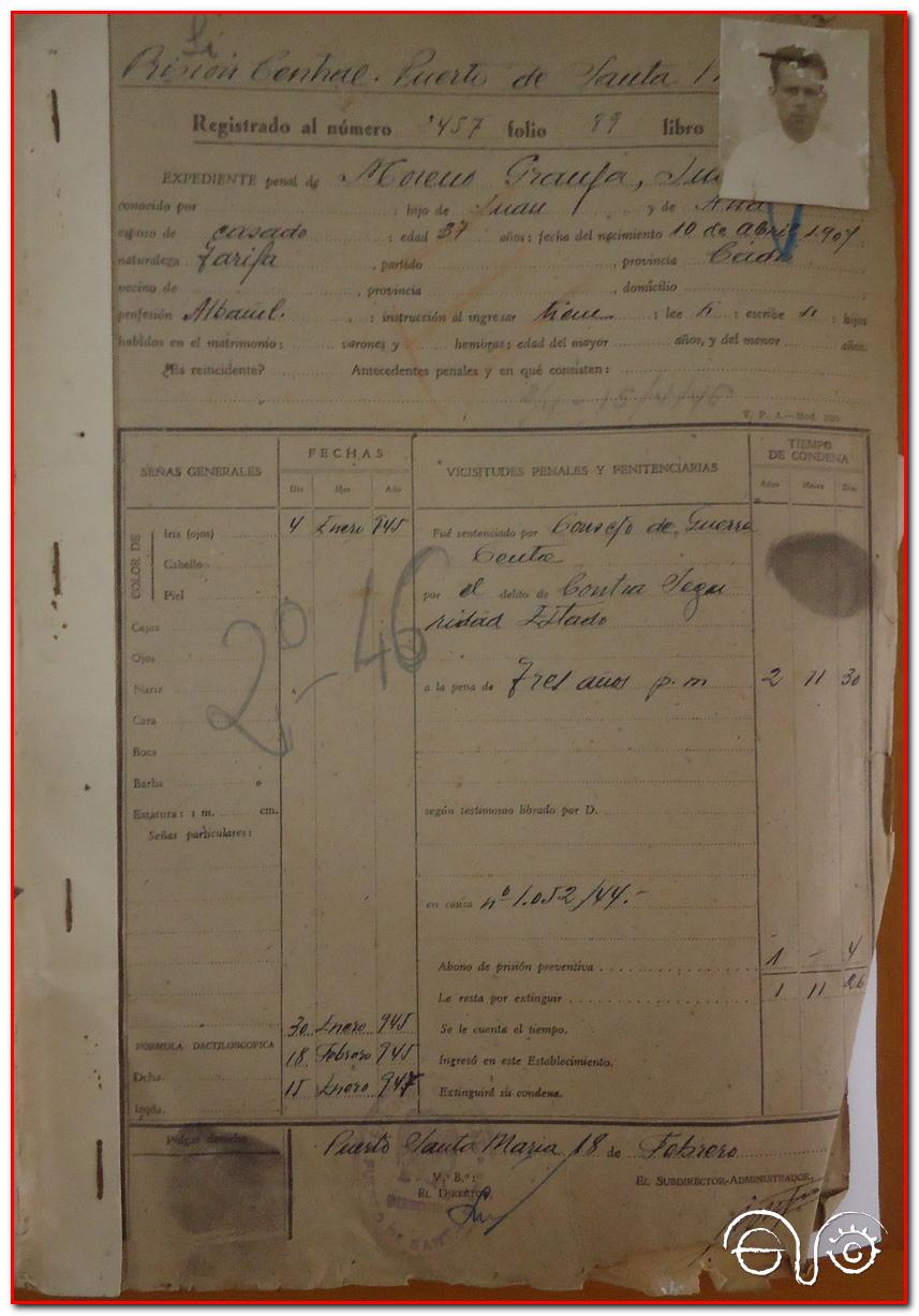 Casos excepcionales de fotografías de presos en sus expedientes ...