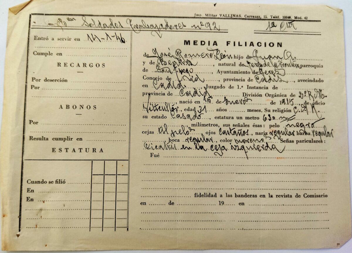 Romero León, José (Jerez de la Frontera) – Casa de la Memoria La Sauceda